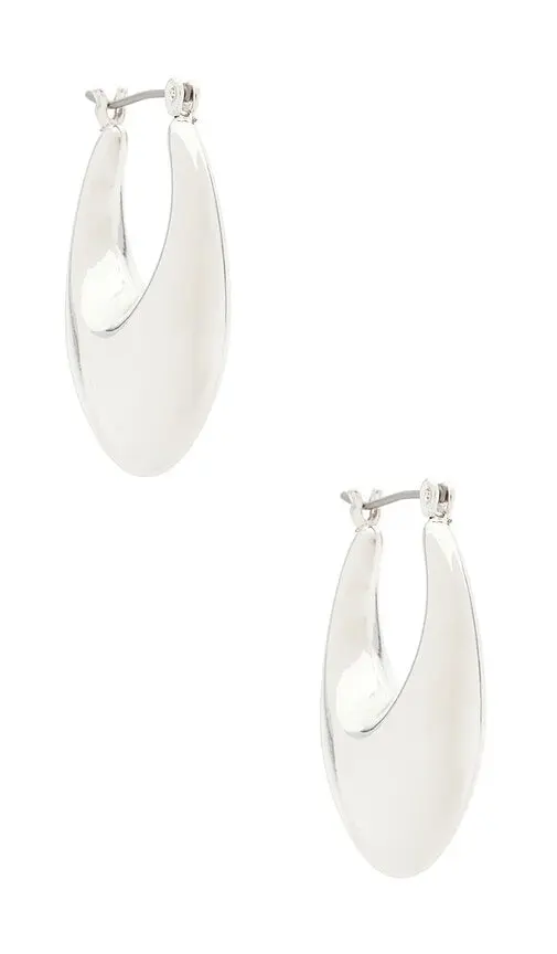 Ettika Chunky Oval Hoop Earrings - Silver