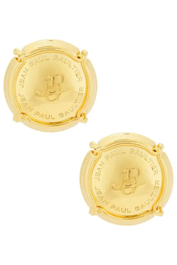 JEAN PAUL GAULTIER Champagne Cork Earrings - Gold