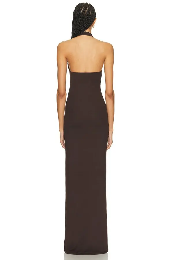 Eterne Halter Maxi Dress - Espresso