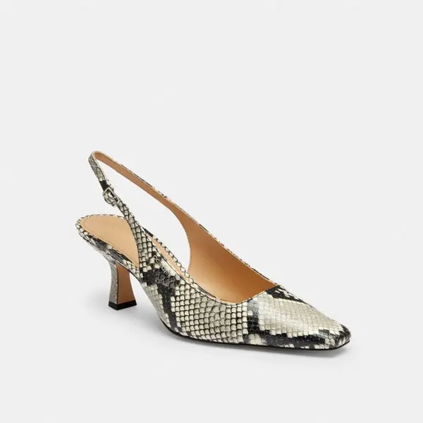 COACH Slingback Heel With Snake Print