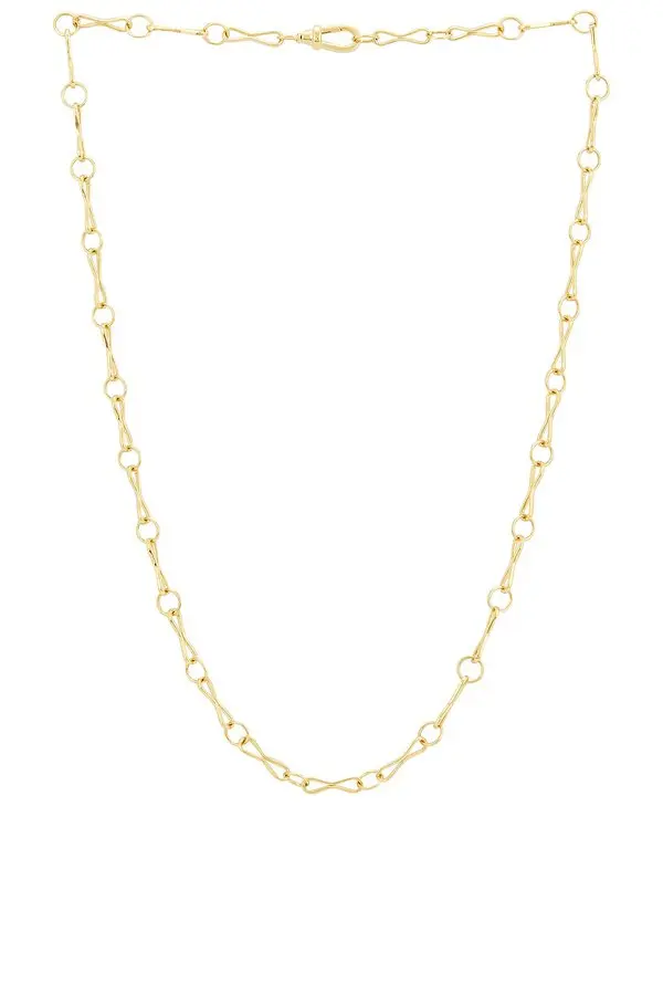 AZLEE Large Motif Chain Lariat Necklace - 18k Yellow Gold