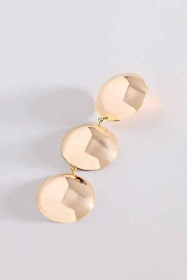 Anthropologie Metal Circle Drop Earrings