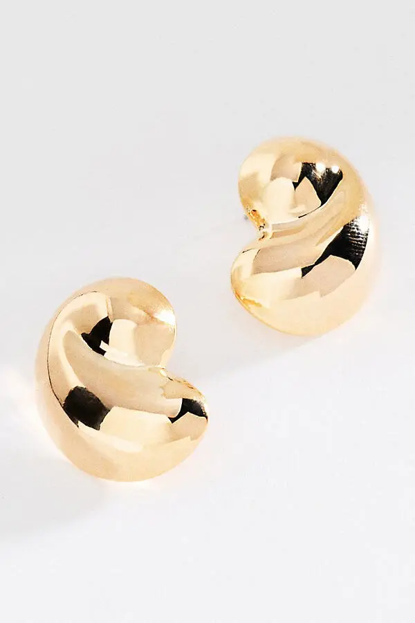 Anthropologie Swirl Post Earrings - Gold