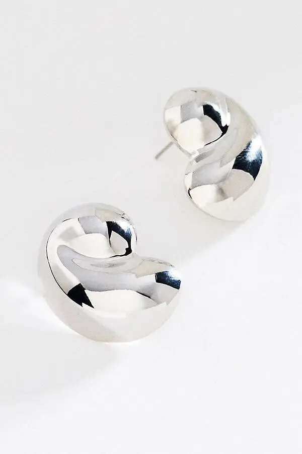 Anthropologie Swirl Post Earrings - Silver