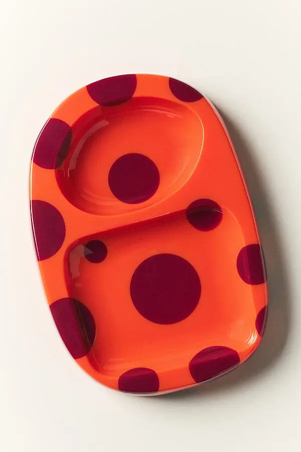 Edie Parker Polka Dot Catchall Dish - Tomato