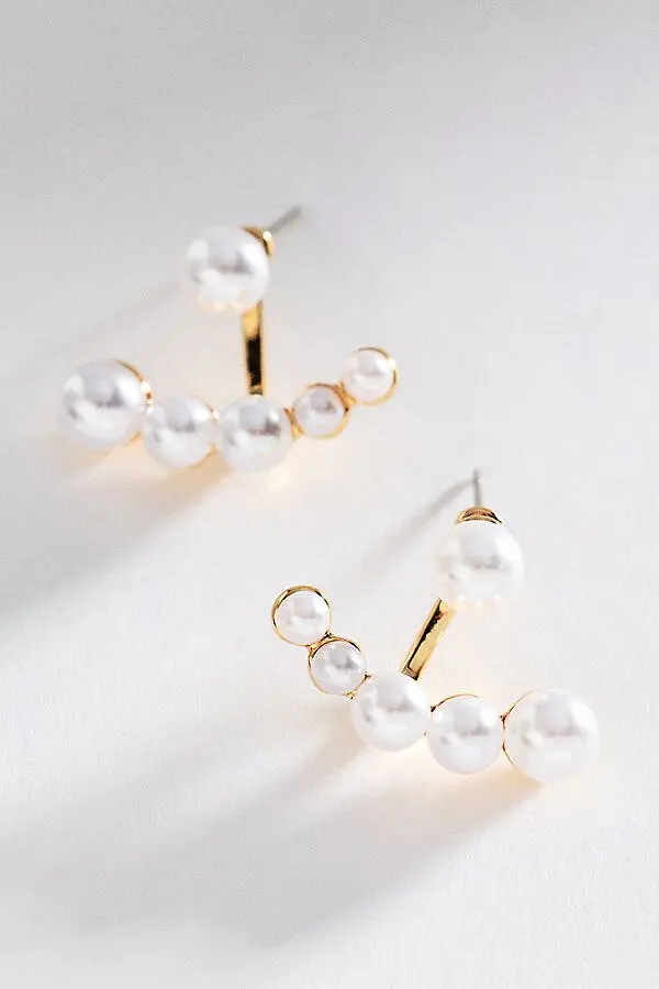 Anthropologie Jacket Earrings - Pearl