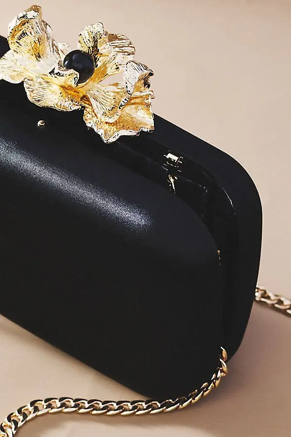 OLGA BERG Adele Orchid Lock Clutch