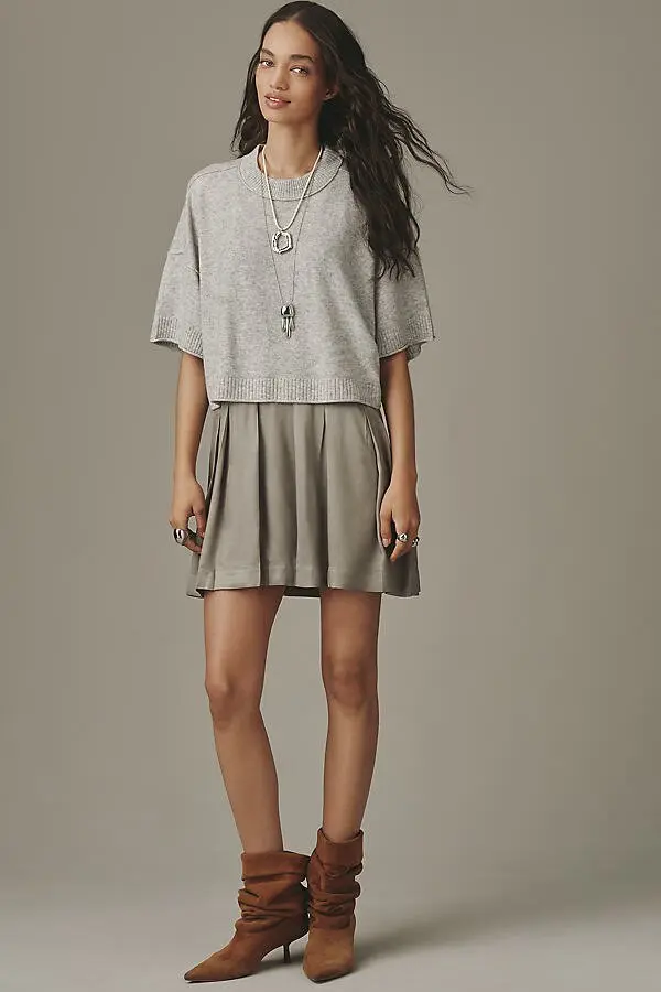 Anthropologie Goldie Wool Cashmere Twofer Mini Dress