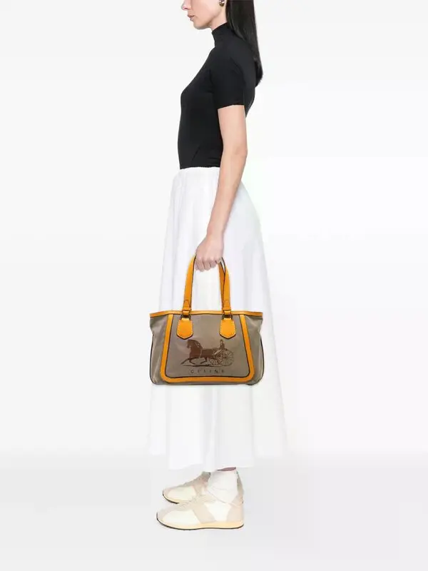 Celine 2007 Canvas Carriage Tote Bag - Orange