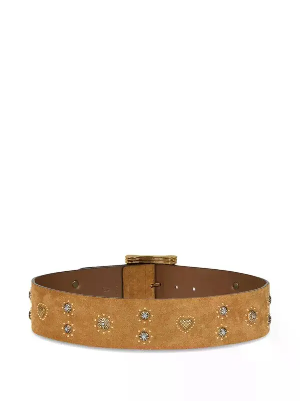 Etro Studded Suede Belt - Neutrals