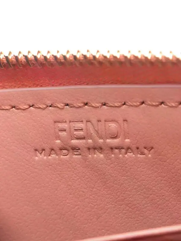 Fendi 2010-2025 Mini Leather Ff Diamond Zip Around Wallet Small Wallets