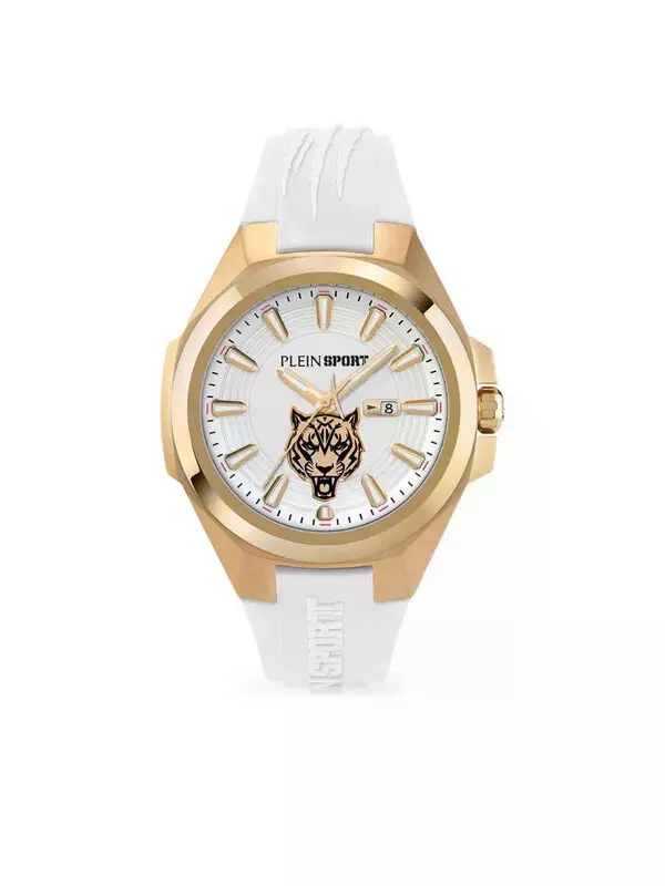 PLEIN SPORT Tiger-motif 44mm Strap Watch - White