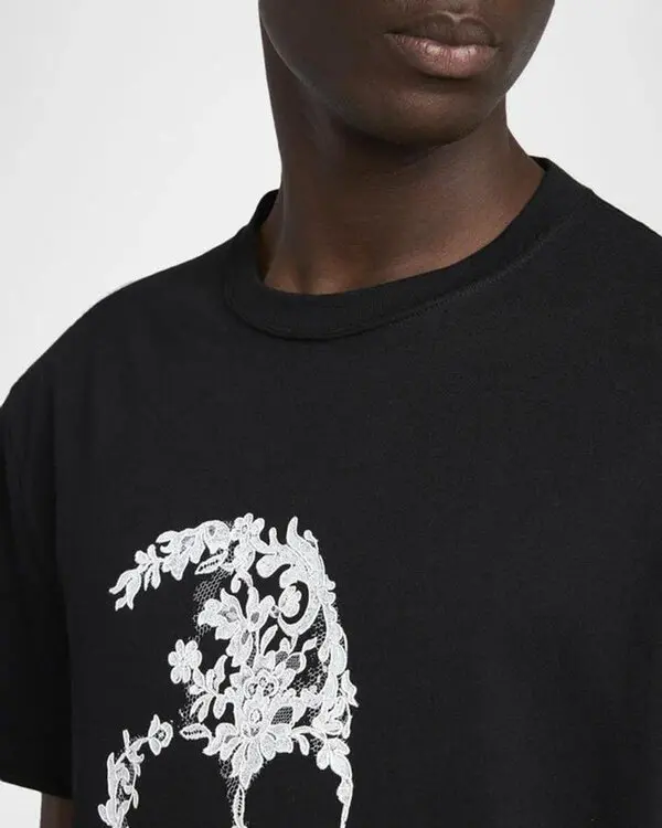 Alexander McQueen Apos;s Lace Skull Cotton T-shirt