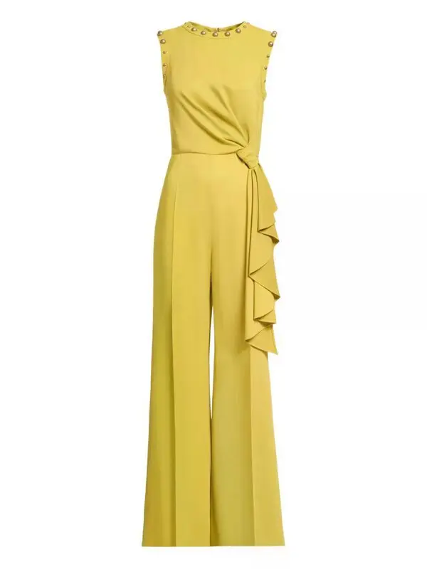 Elie Saab Stud-embellished Wide Leg Jumpsuit - Yellow