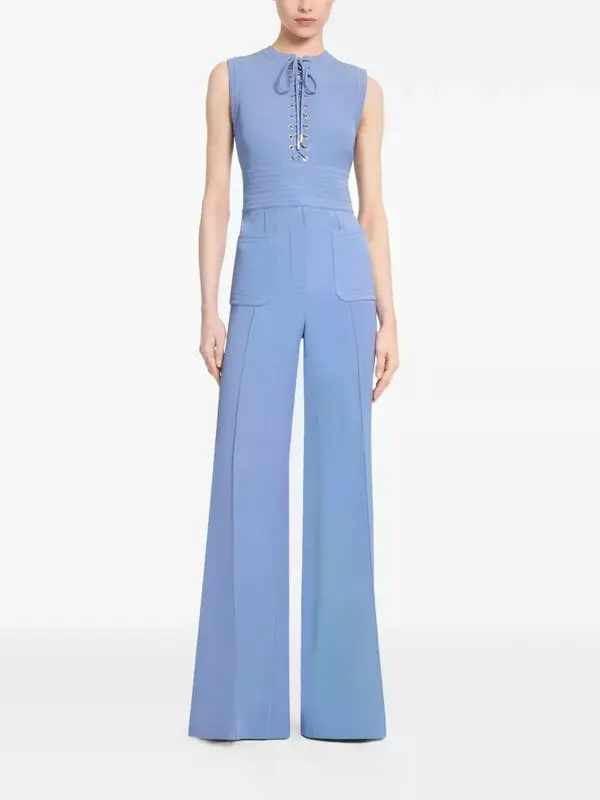Elie Saab Lace-up Wide-leg Jumpsuit