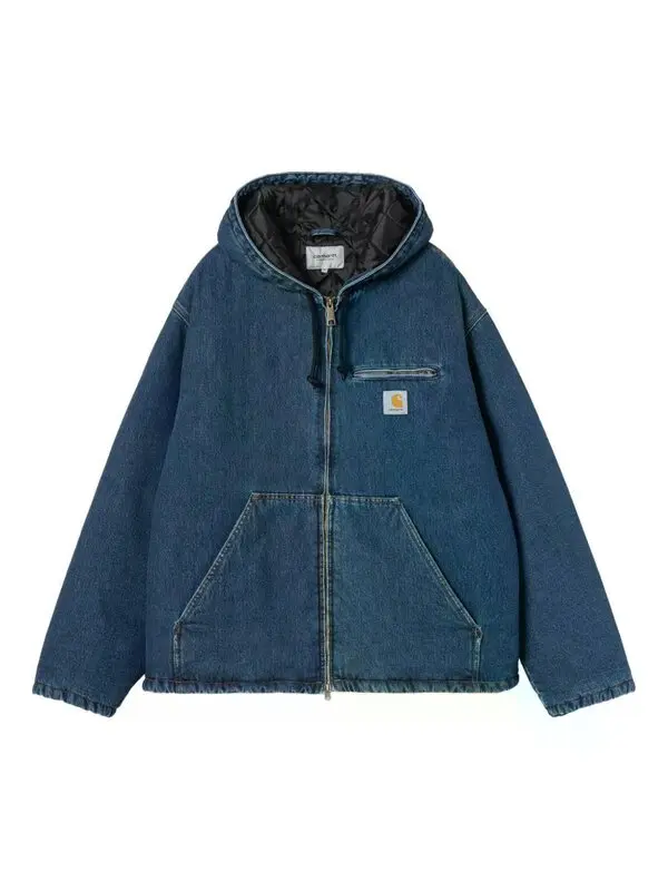 Carhartt Work In Progress Cleveland Hooded Denim Jacket - Blue