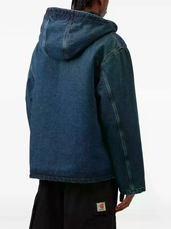 Carhartt Work In Progress Cleveland Hooded Denim Jacket - Blue