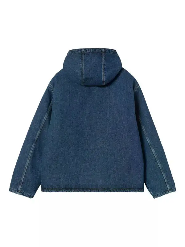 Carhartt Work In Progress Cleveland Hooded Denim Jacket - Blue