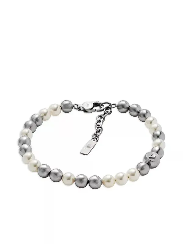 Emporio Armani Beaded Bracelet - Silver