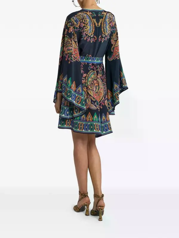 Etro Paisley-print V-neck Mini Dress