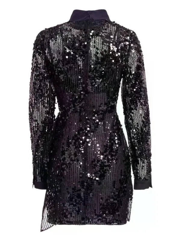 Elie Saab Mini Long-sleeve Dress
