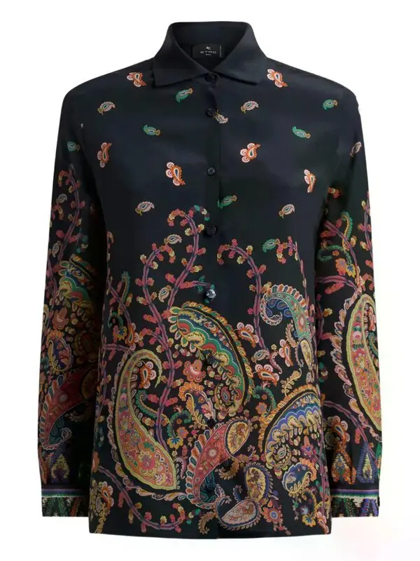 Etro Silk Printed Shirt - Blue
