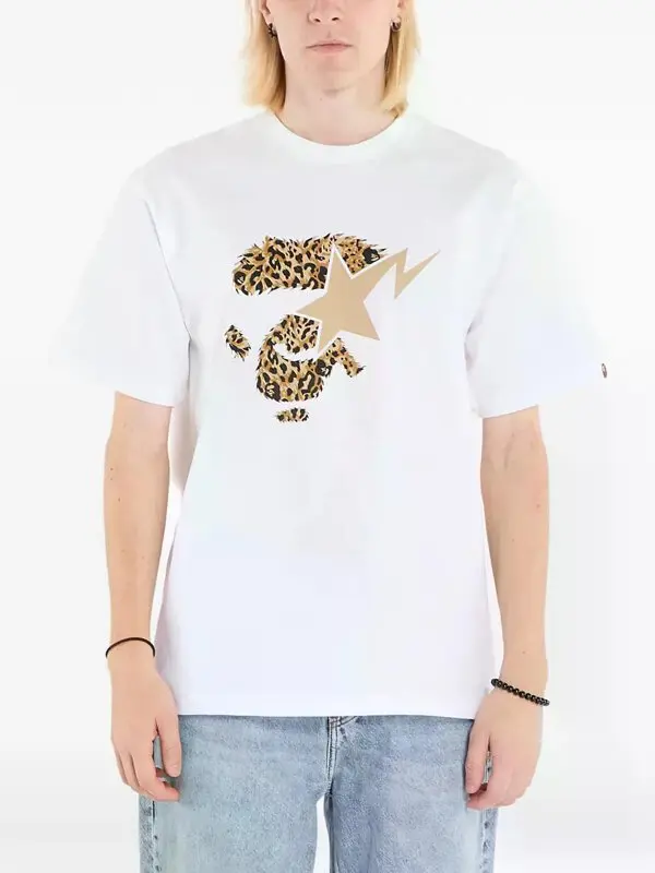 A BATHING APE Wild Leopard Ape Face T-shirt