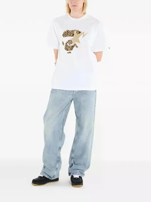 A BATHING APE Wild Leopard Ape Face T-shirt