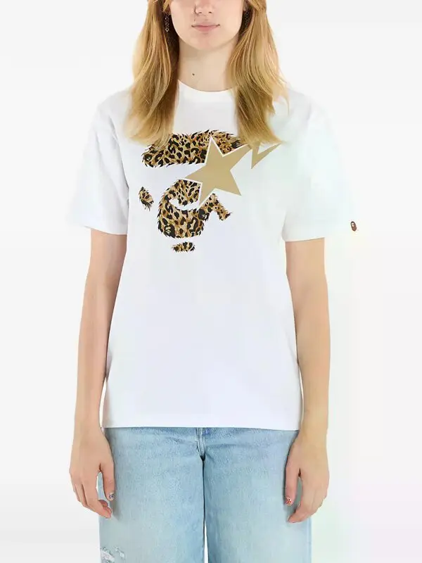A BATHING APE Wild Leopard Ape Face T-shirt