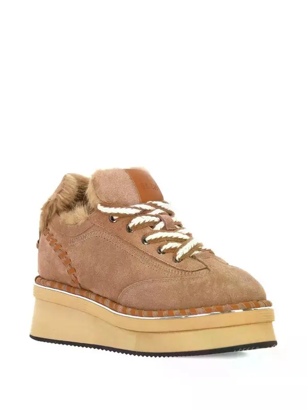 ELVIO ZANON Panto Snow Fur Platform Sneakers