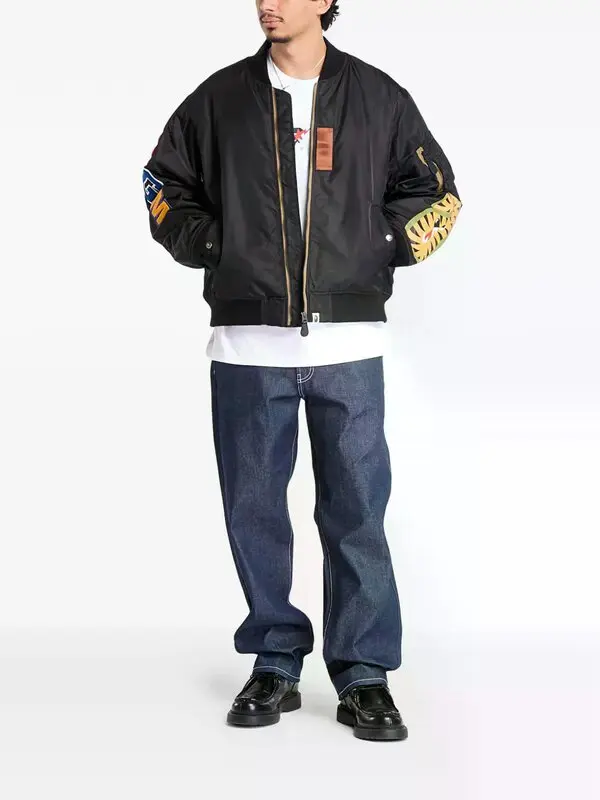 A BATHING APE Shark Ma-1 Bomber Jacket - Black