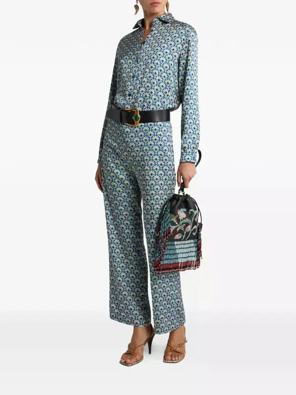 Etro Palm-motif Bootcut Trousers