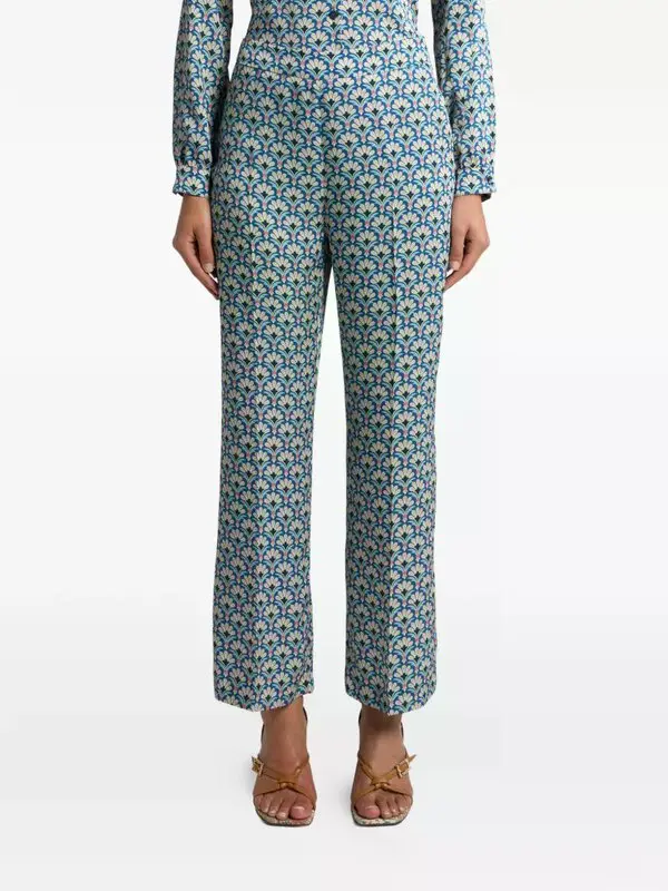 Etro Palm-motif Bootcut Trousers