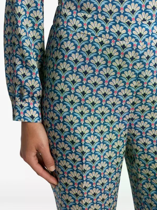 Etro Palm-motif Bootcut Trousers