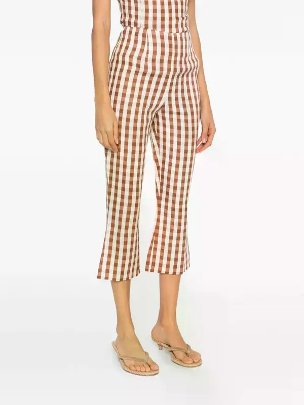 Faithfull The Brand Gingham Cropped Trousers