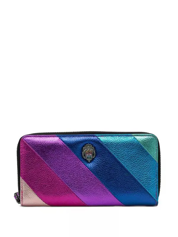 Kurt Geiger Metallic Chevron Zip Wallet - Blue