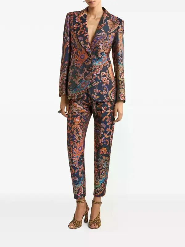 Etro Jacquard Floral-paisley Cigarette Trousers
