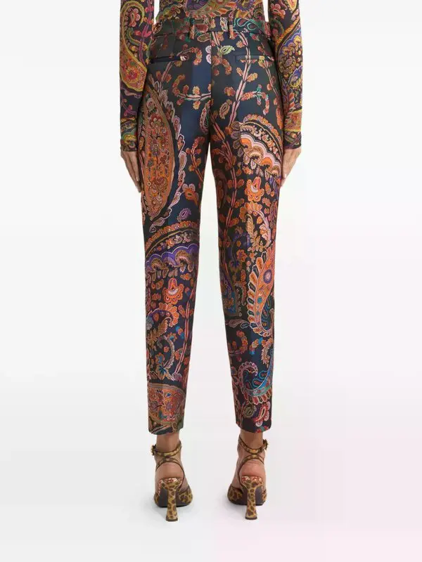 Etro Jacquard Floral-paisley Cigarette Trousers