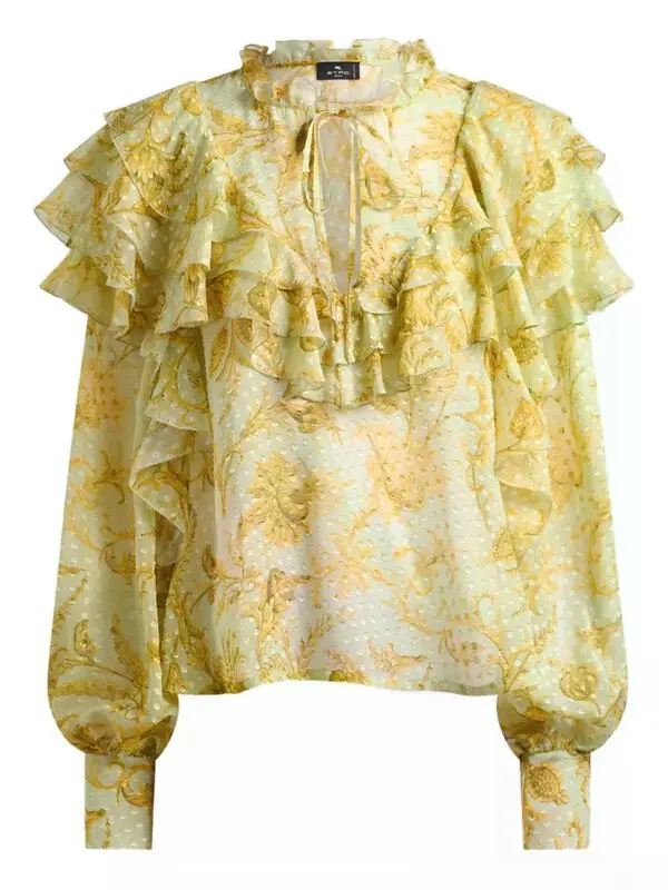 Etro Floral Print Top - Yellow
