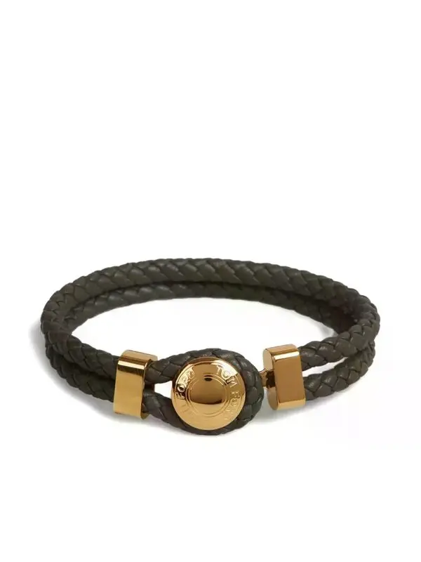 TOM FORD Braided Leather Bracelet - Green