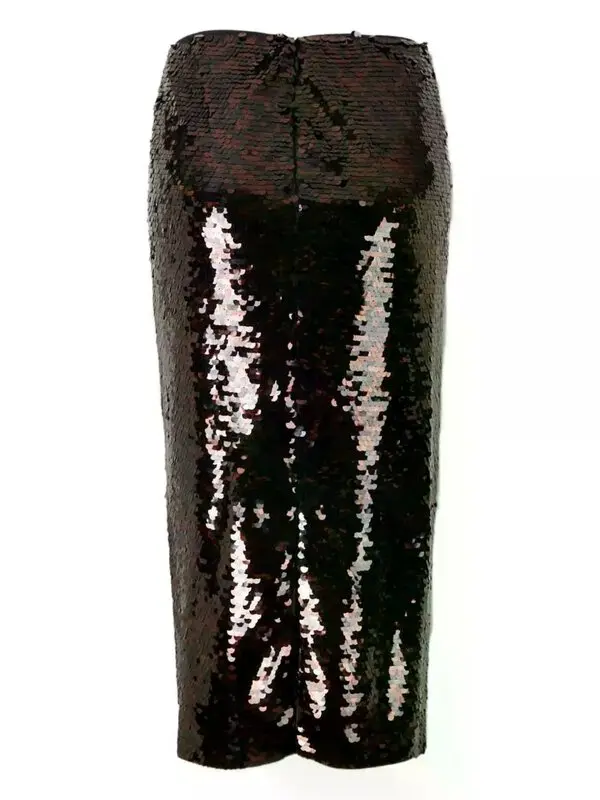 Staud Ciara Sequin Midi Skirt - Brown