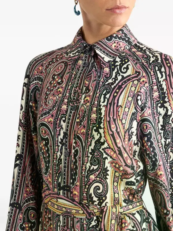 Etro Paisley-print Shirt Dress - Pink