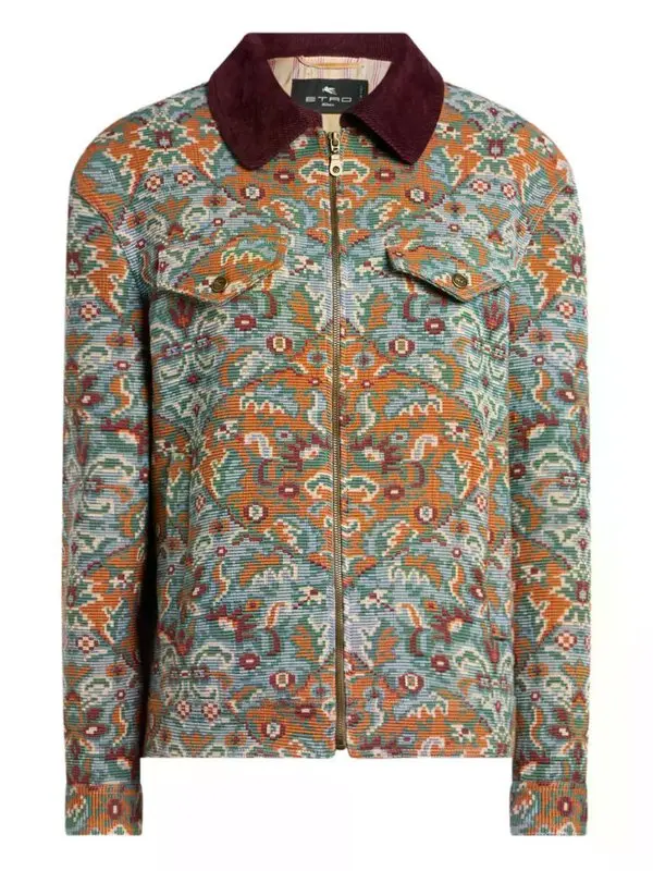 Etro Zip-up Floral Jacket - Blue