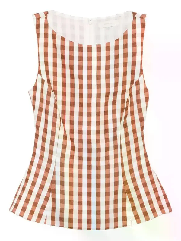 Faithfull The Brand Gingham Peplum Blouse