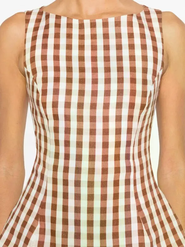 Faithfull The Brand Gingham Peplum Blouse