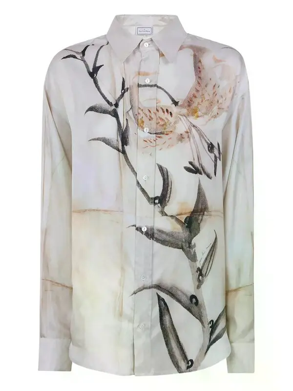 PIERRE-LOUIS MASCIA Floral Print Shirt - Neutrals