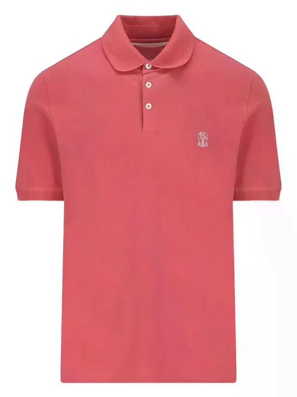 Brunello Cucinelli Button Short-sleeve Polo Shirt - Red