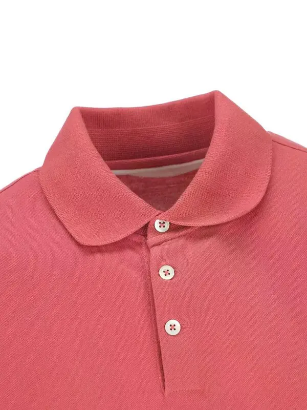 Brunello Cucinelli Button Short-sleeve Polo Shirt - Red
