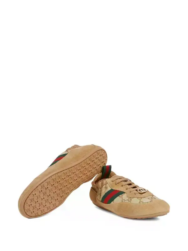 Gucci Logo Web-detail Sneakers - Neutrals