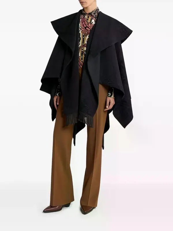 Etro Jacquard Paisley Cape - Black